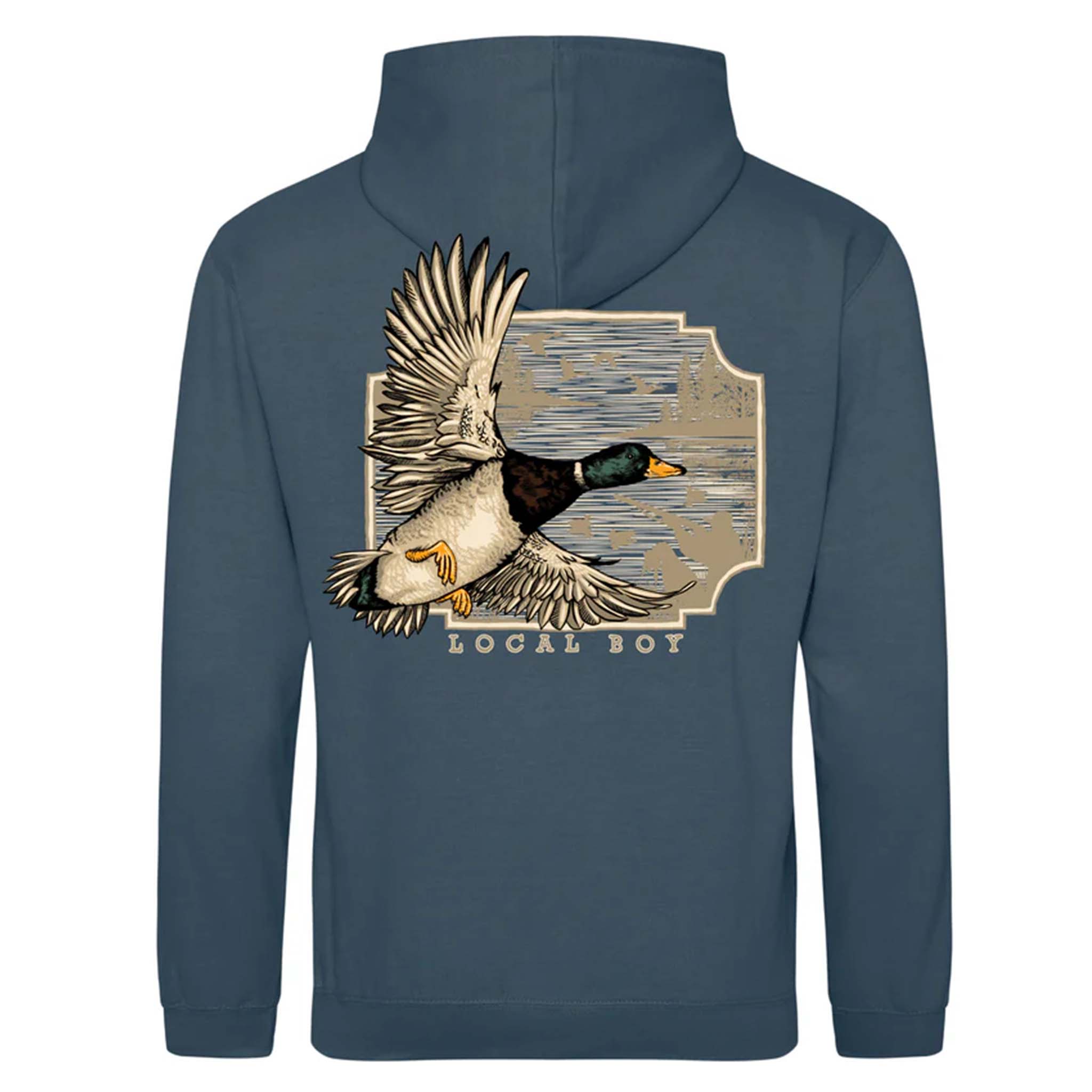 Local Boy Outfitters Greenhead Flight Brushwood Hoodie in Airforce Blue ...