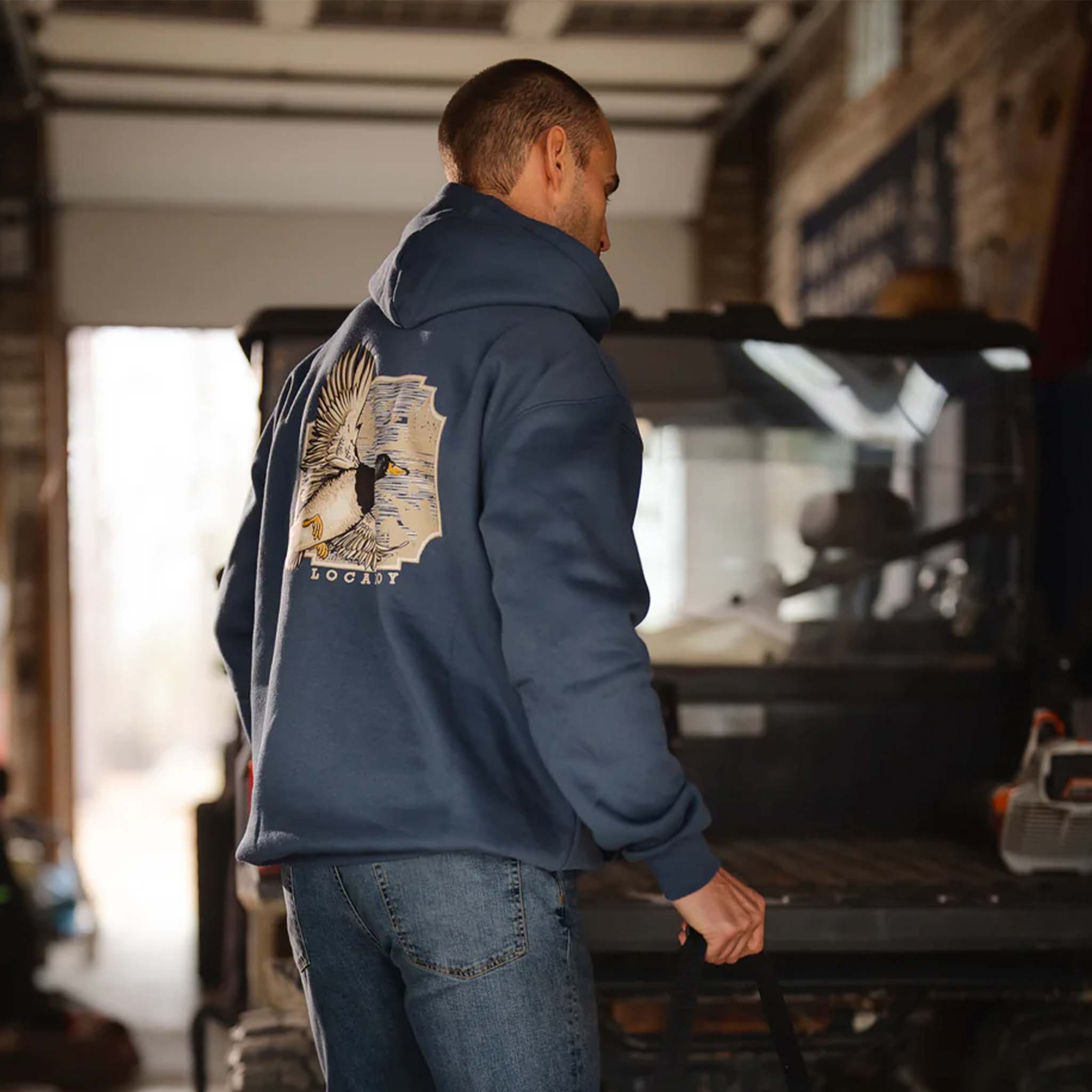 Local Boy Outfitters Greenhead Flight Brushwood Hoodie in Airforce Blue ...