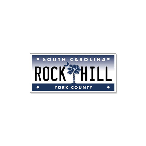 SDS Design Associates 3 Inch Rock Hill License Plate Decal | Palmetto Moon