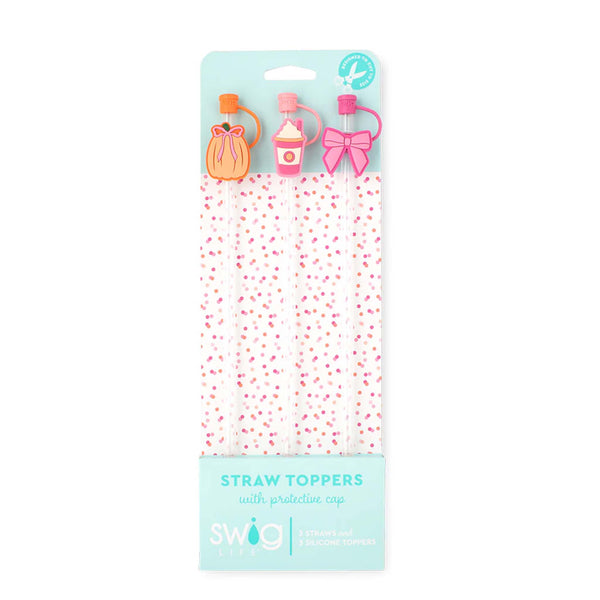 Swig™ Pumpkins and Bows Straw Topper Set | Palmetto Moon
