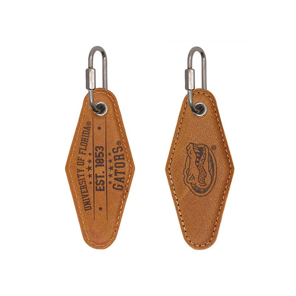 ZEP-PRO UF Tan Leather Diamond Keychain | Palmetto Moon