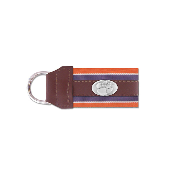 ZEP-PRO Clemson Concho Ribbon Leather Key Fob | Palmetto Moon