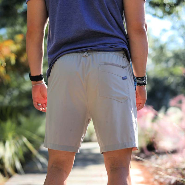 Burlebo Men's Performance Shorts in Khaki and Aztec | Palmetto Moon